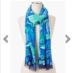 Talbots | Accessories | Talbots Under The Sea Fringe Scarf | Poshmark